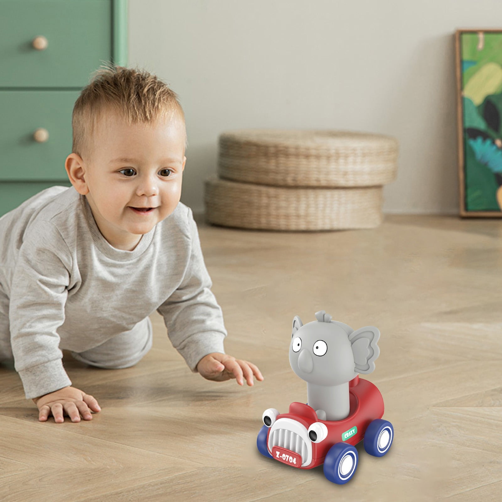 bxhwj Push and Go Toy Car, Early Education Crawling Vehicle for Babies ...