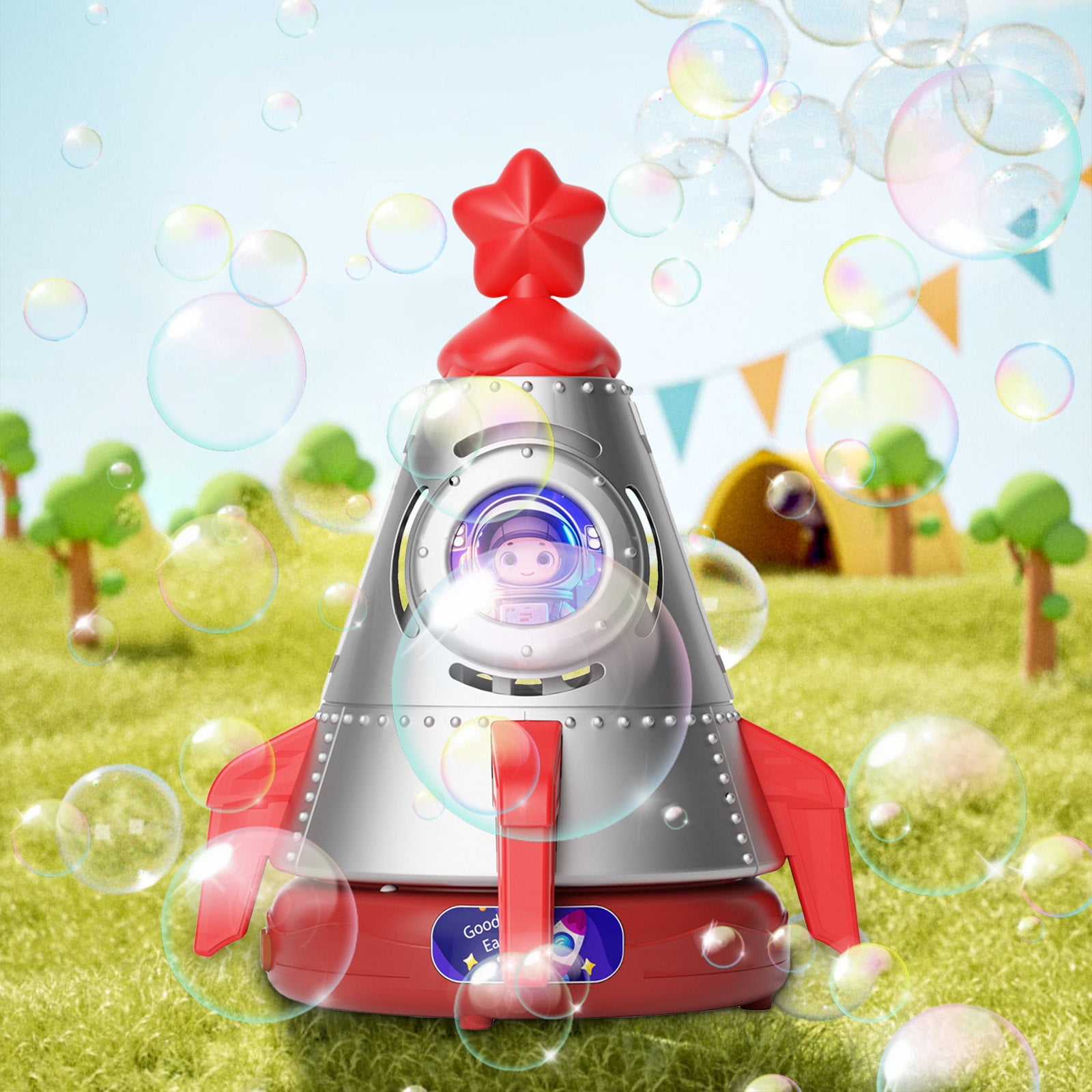 bxhwj Space Theme Bubble Blower - Automatic Rotating Glowing Machine ...