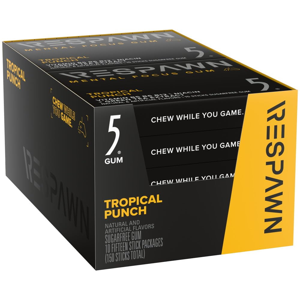 by 5 Tropical Punch Sugar Mental Focus Chewing Gum, 10 Pack - Walmart.com