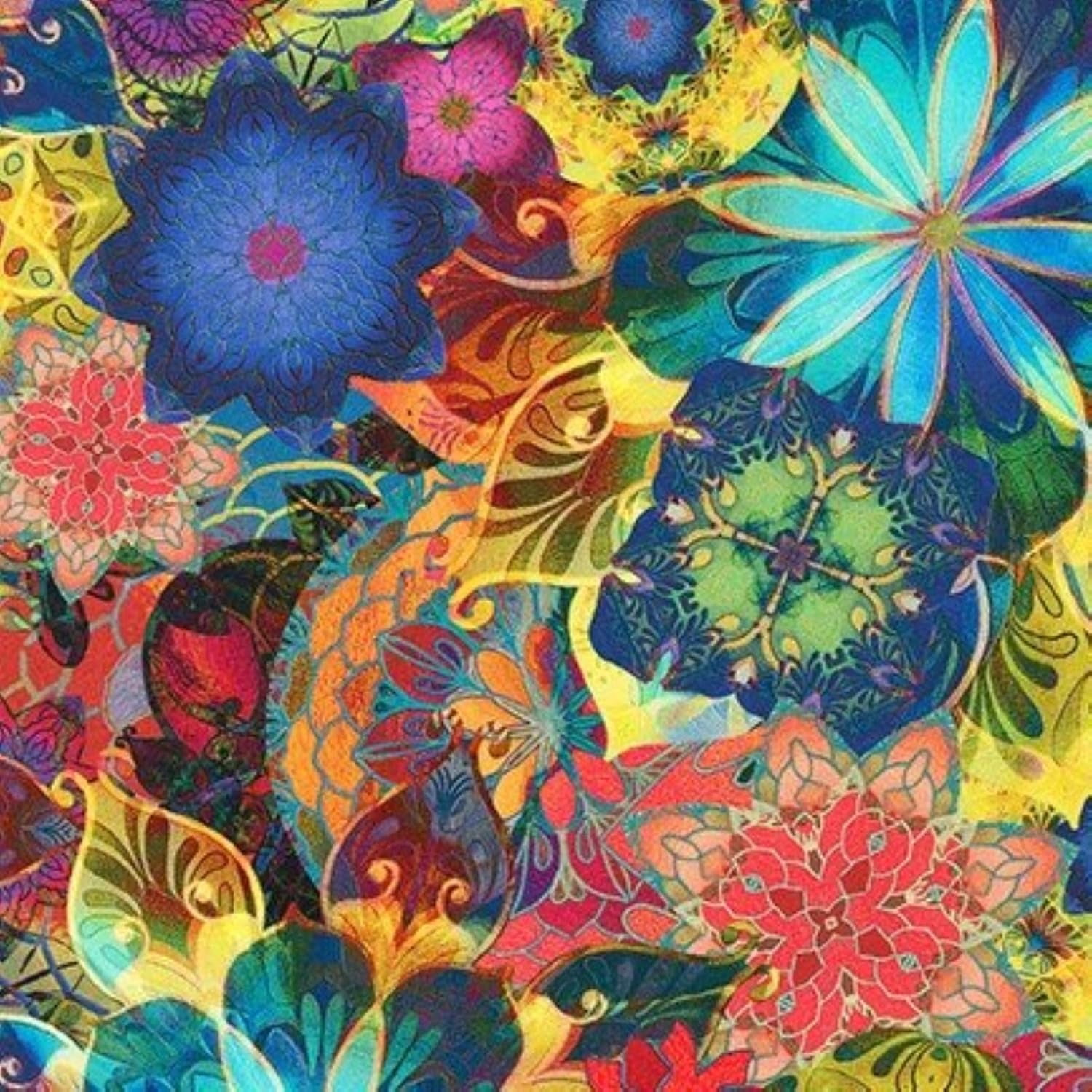 by Christiane Marques AQSD 19718 205 Multi Packed Flowers Fabric ...