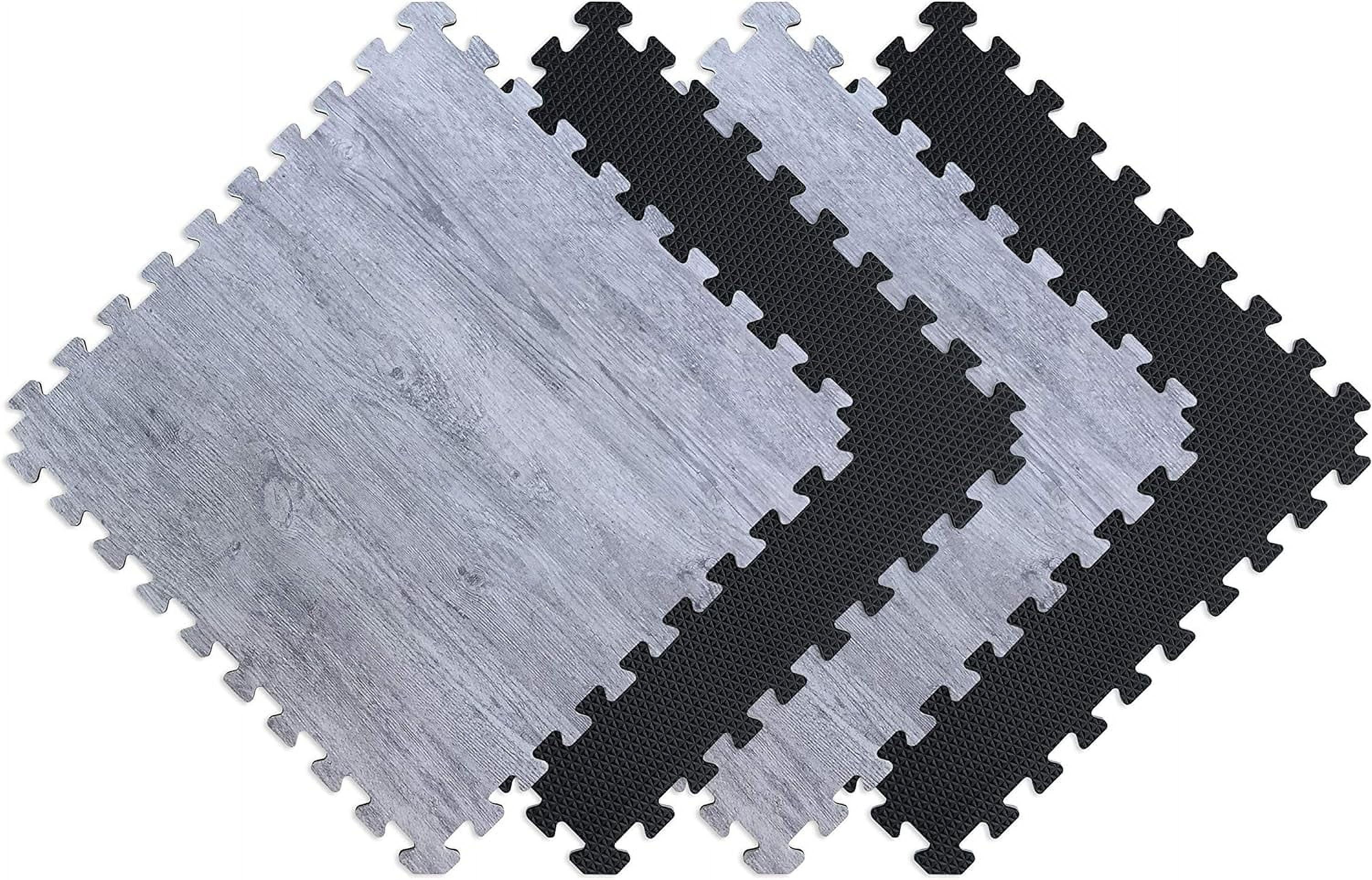 by Reversible Interlocking Faux Wood Foam Floor Tiles, 24 X 24 X .47 ...