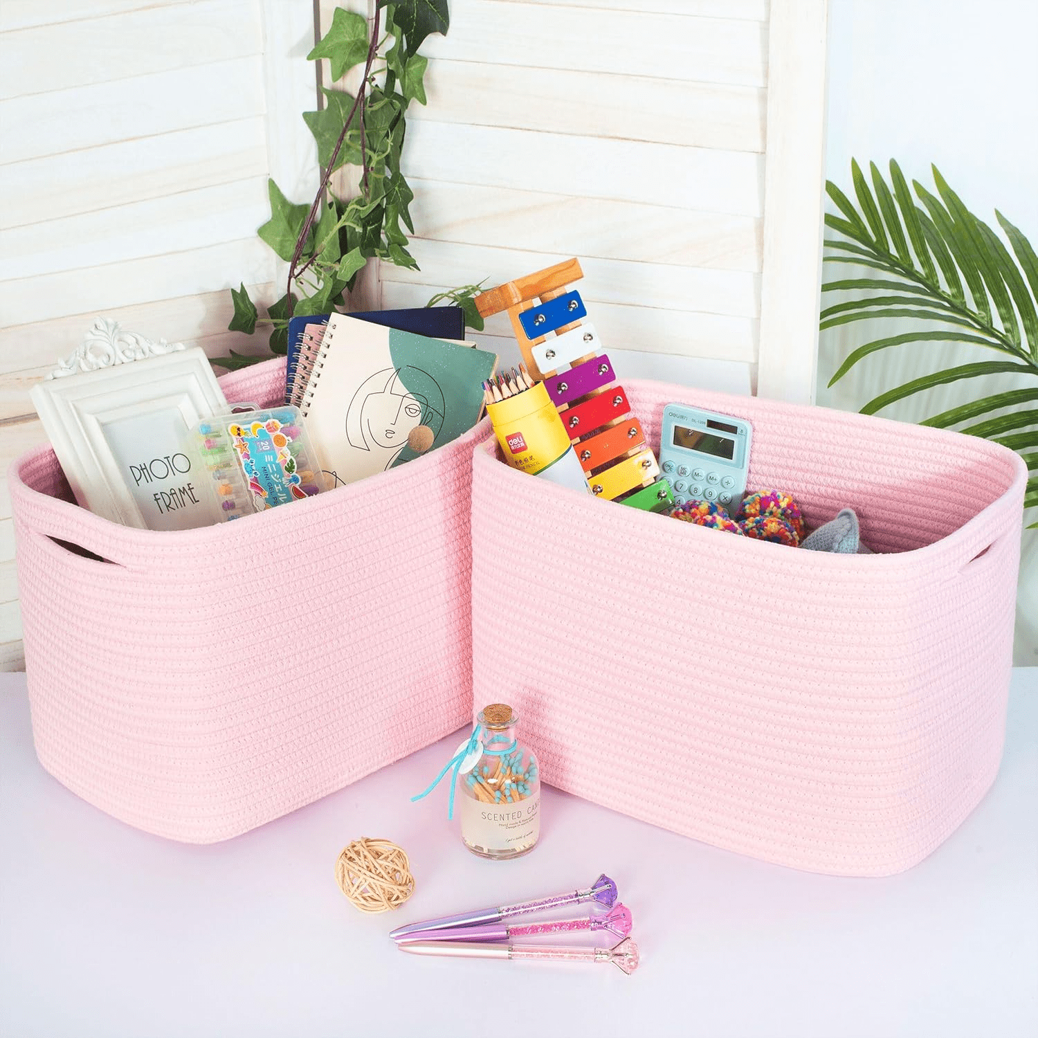 bydhkfxy 3-Pack Storage Baskets and Cube Bins for Shelves Playroom and ...