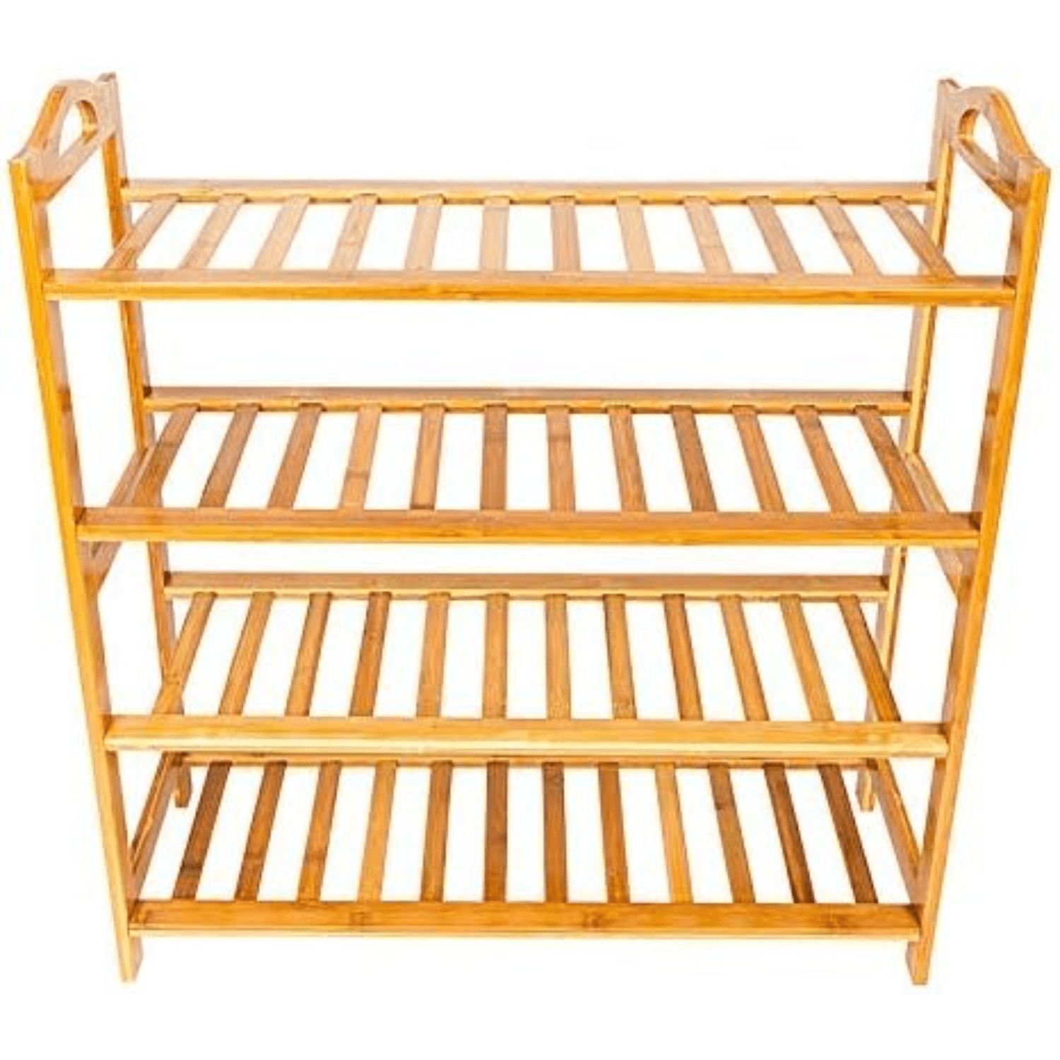 bydhkfxy 4 Tier Free Standing Bamboo Shoe Rack with Handles Entryway ...