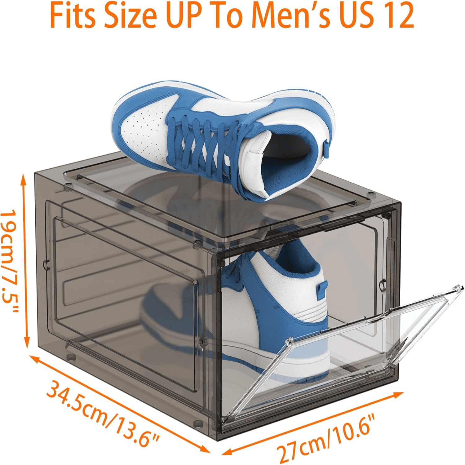 bydhkfxy Shoe Storage 6 Pack Shoe Organizer Clear Hard Plastic Shoe ...