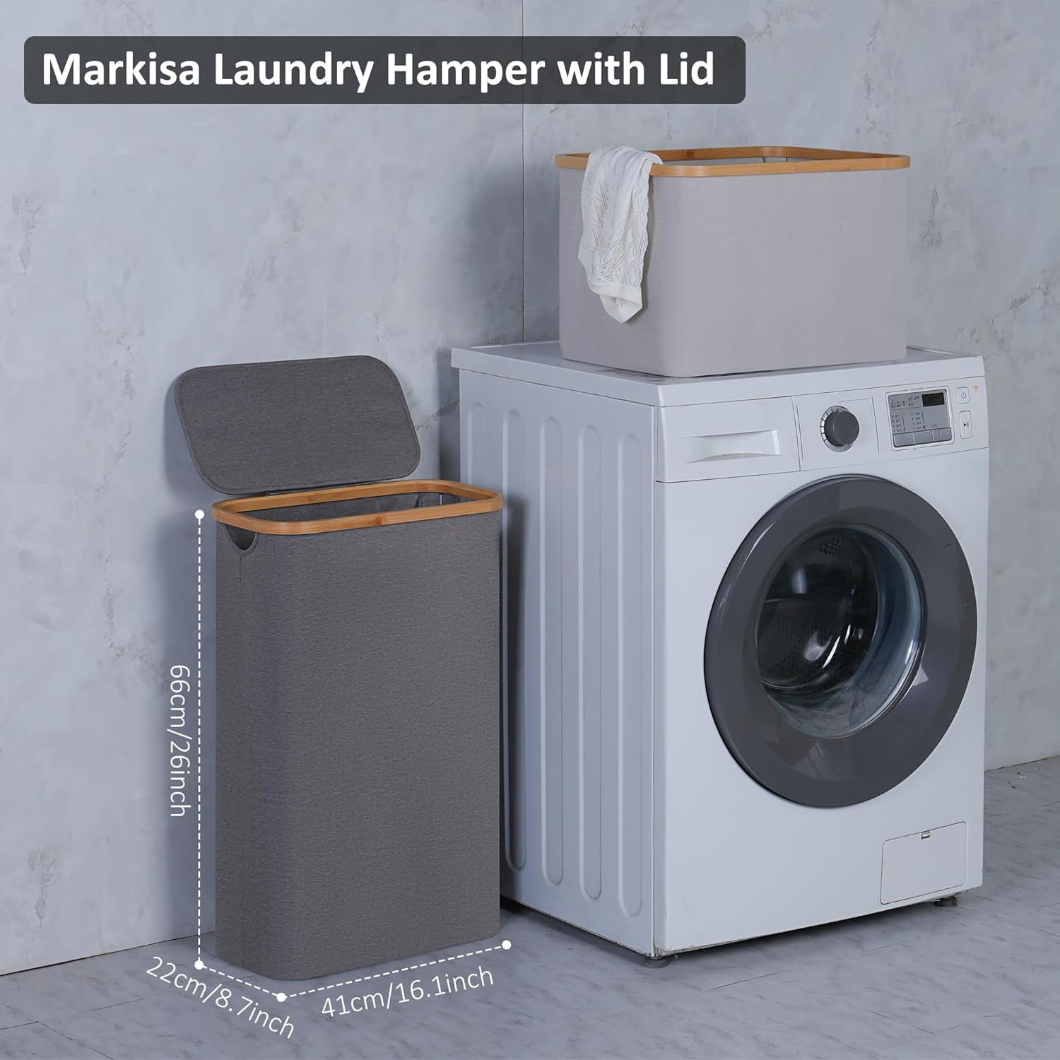 bydhkfxy Slim Laundry Basket with Wheels Narrow Hampers for Laundry ...