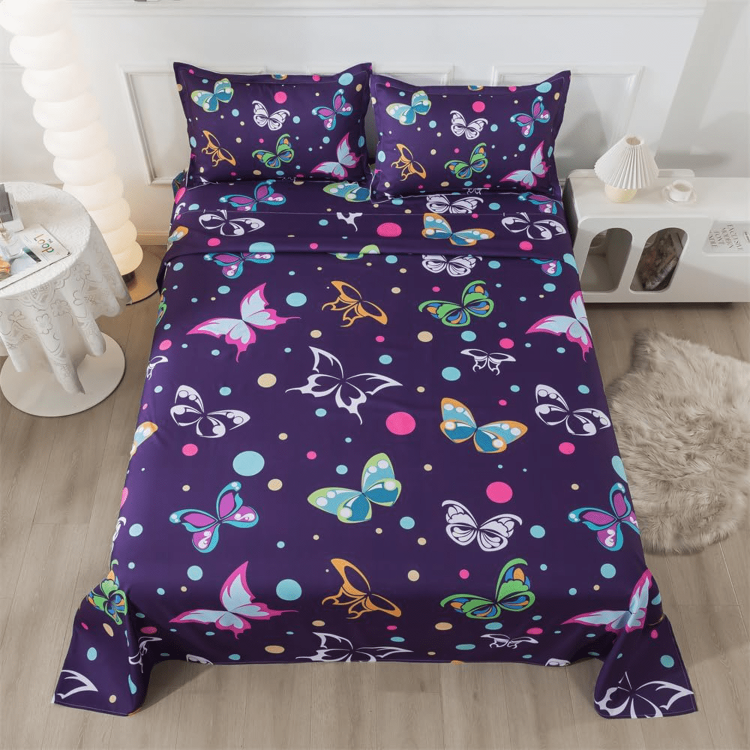 byfn Cat Sheets Full Girls 4Pieces Cute Cat Sheet Set for DXYPQZ Teens ...