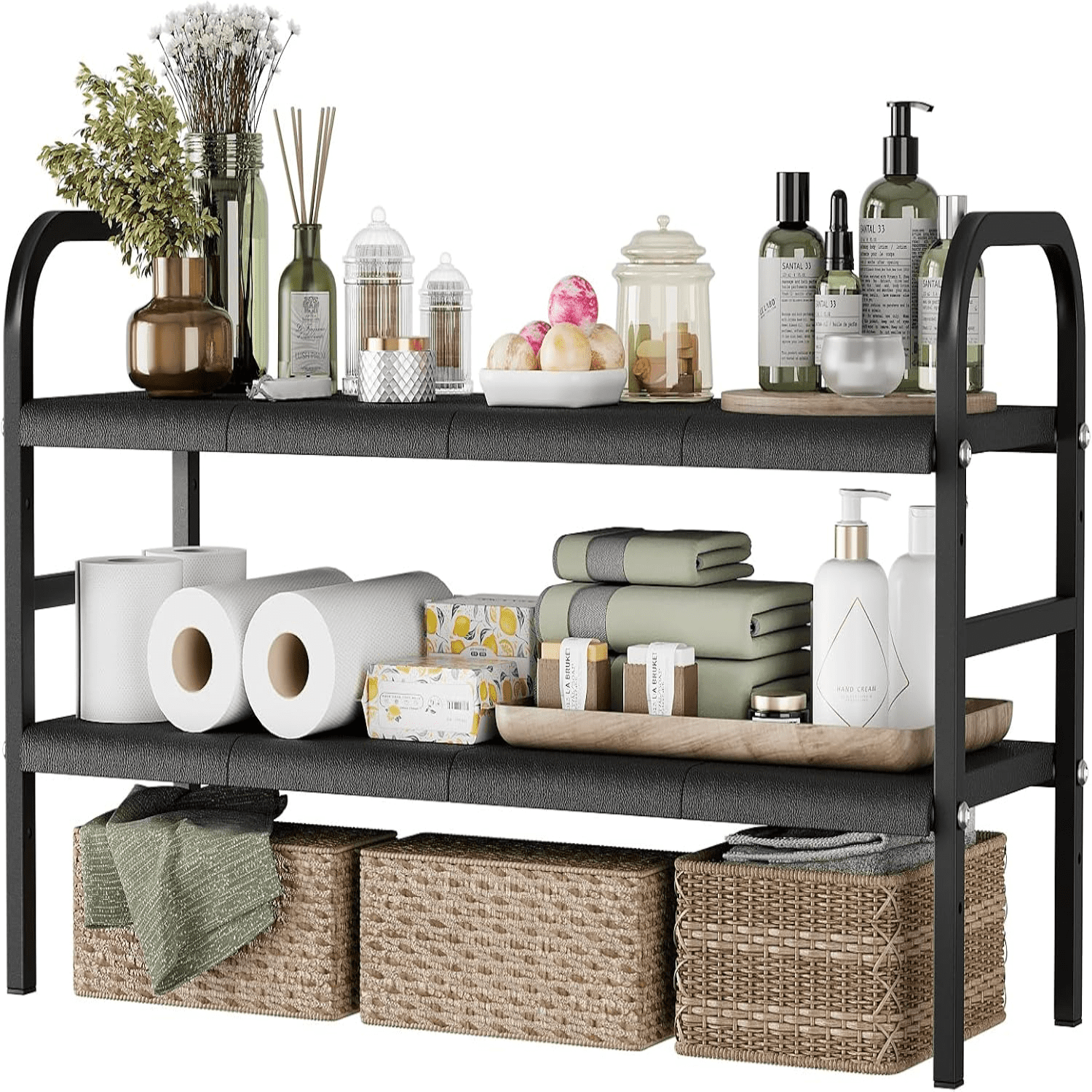 byfn Under Sink Organizers 2 Tier Expandable Cabinet Shelf Organizer ...