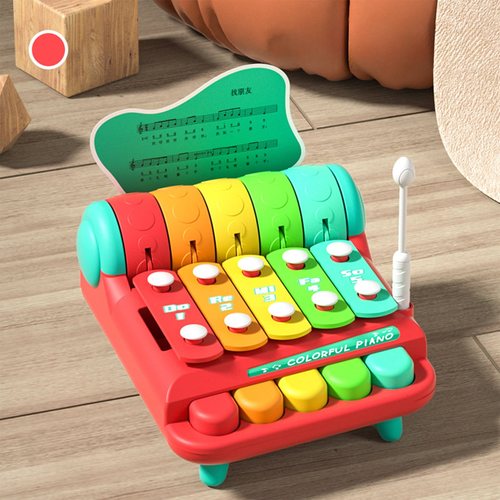 bzkewj Children's Five-Tone Hand Tapping Piano - Multi-Functional Early ...