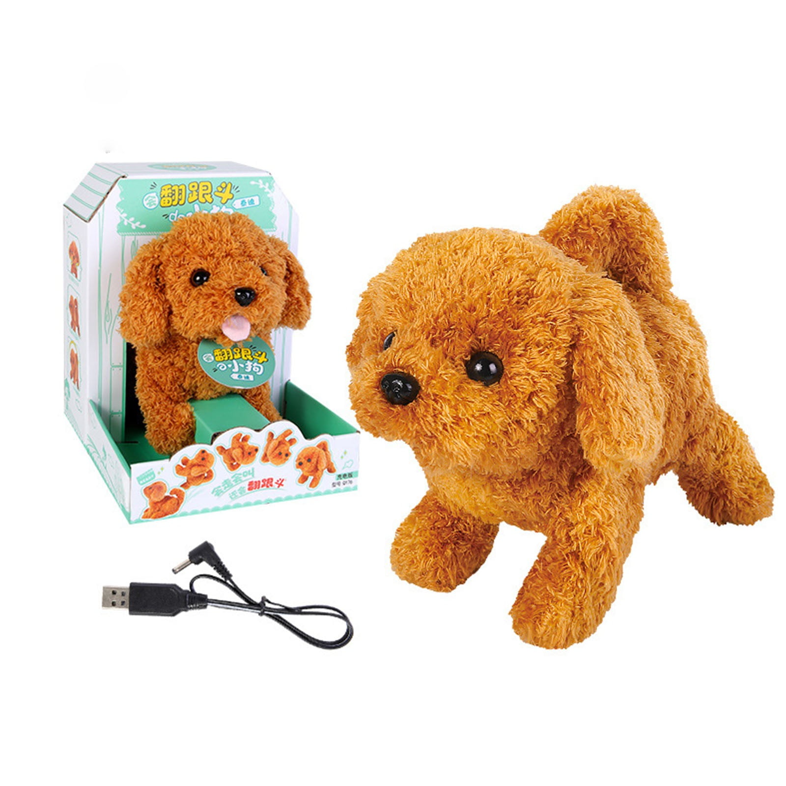 bzkewj Flipping Puppy Interactive Dog Toy - Backflip Action, Walks ...