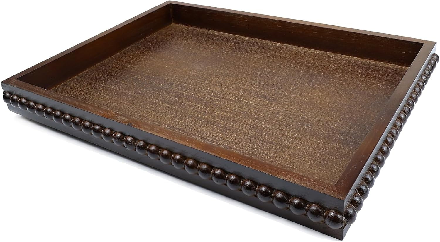bzoaytm Wood Decorative Serving Tray with Bead Round Vintage Wooden ...