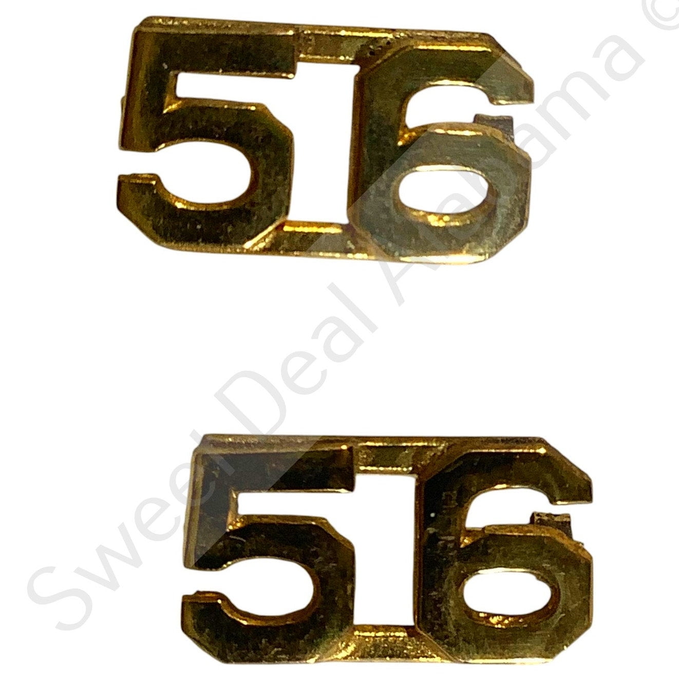 c.1910s Numeric "56", Brass Military C-Clasp Hat / Lapel / Collar Pins ...