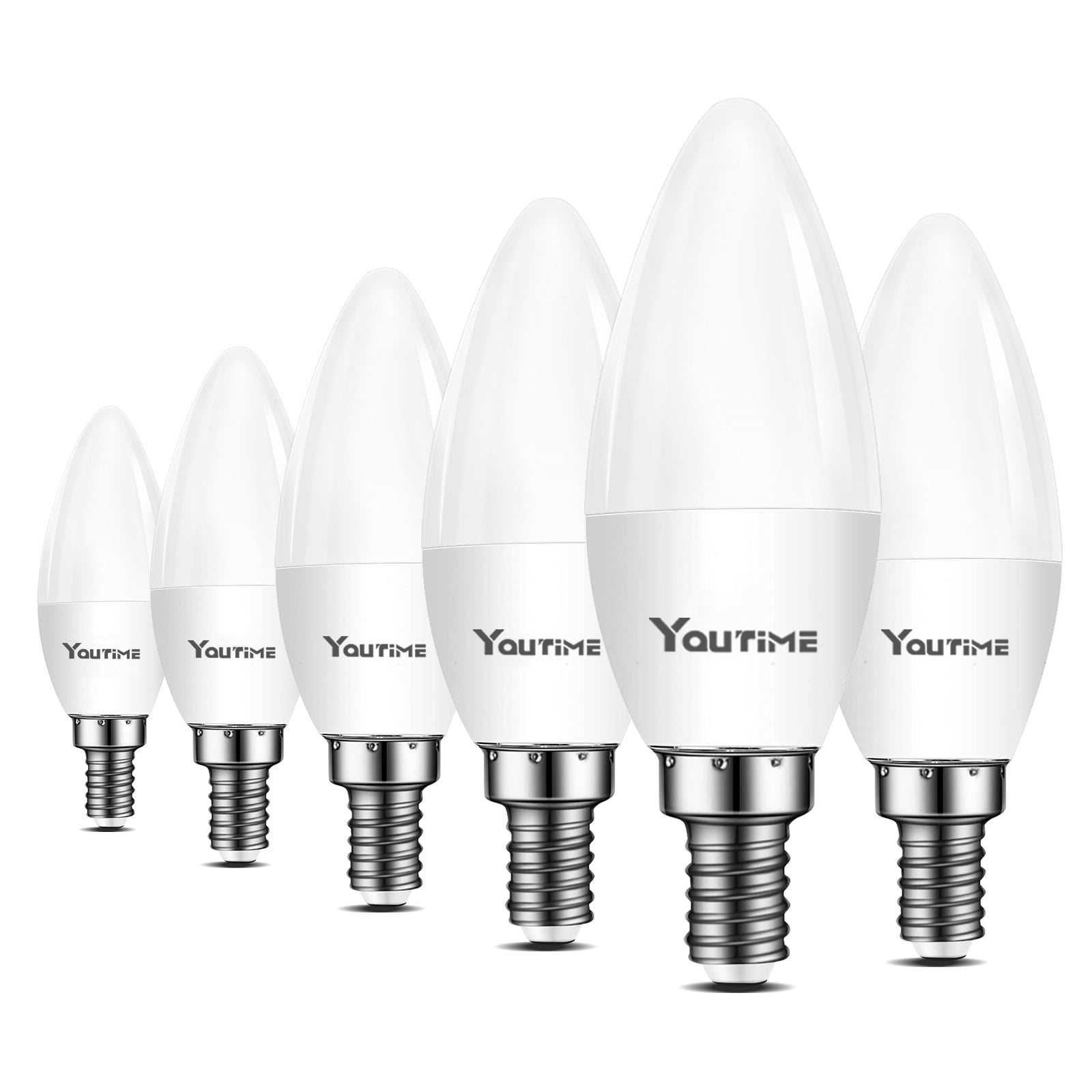 c37 LED Candelabra Light Bulbs B11 Candle Shape E12 Base,6W 500 LM ...