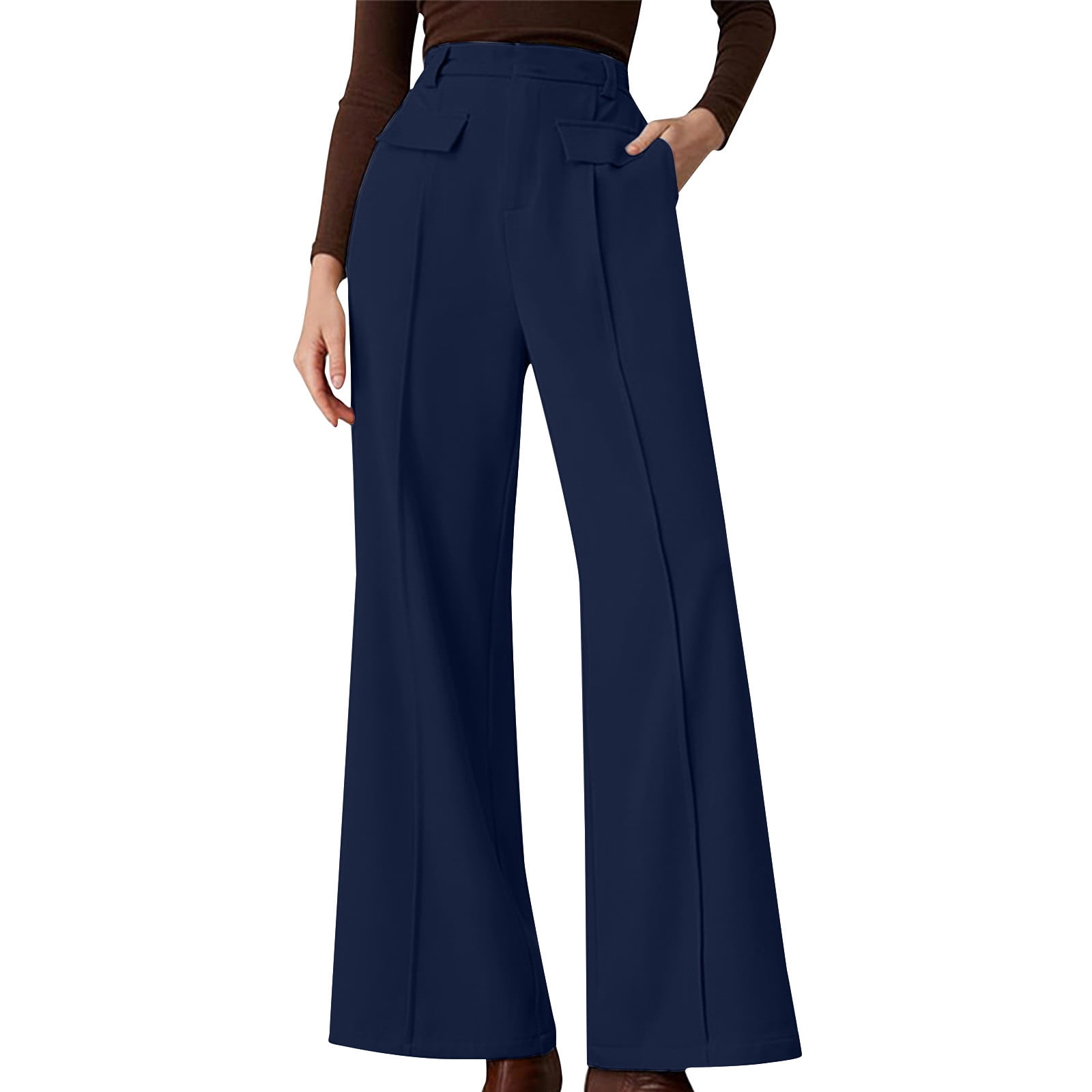 cFmduc Women's Work Dress Pants High Waist Wide Leg Flare Pants ...