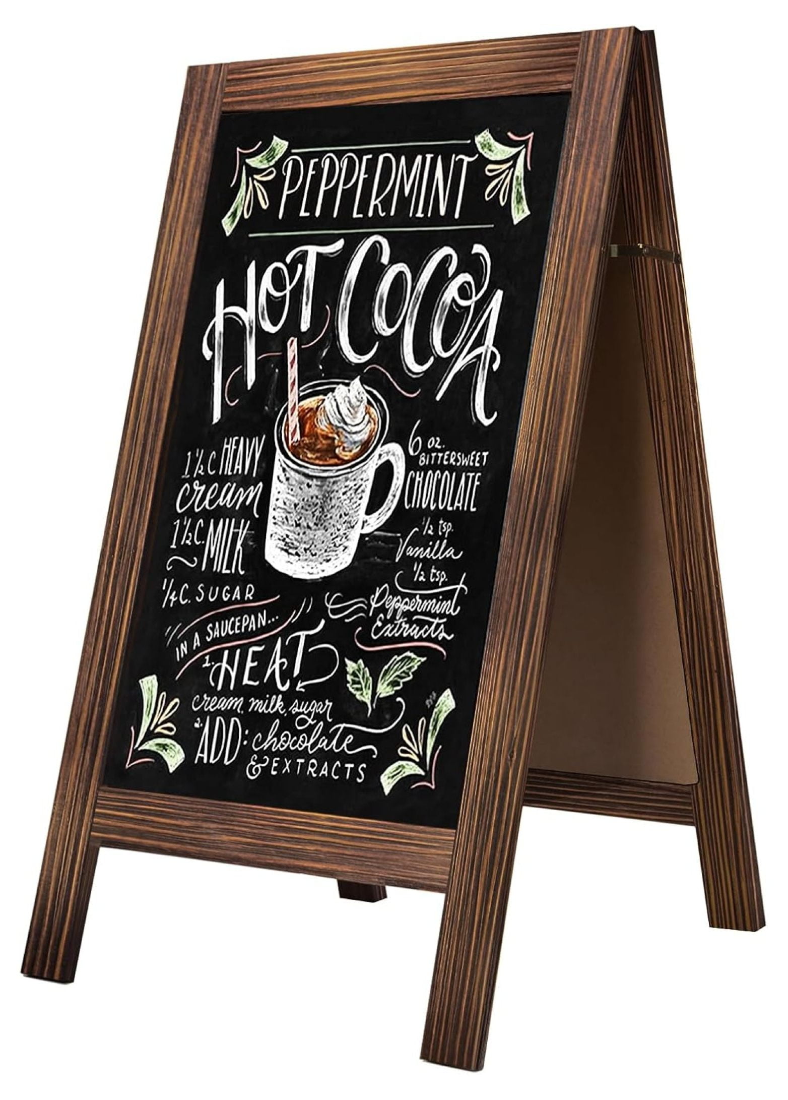 cMinc 40" x 22" Large Rustic Chalkboard Sign, A Frame Sturdy Wide Edged ...
