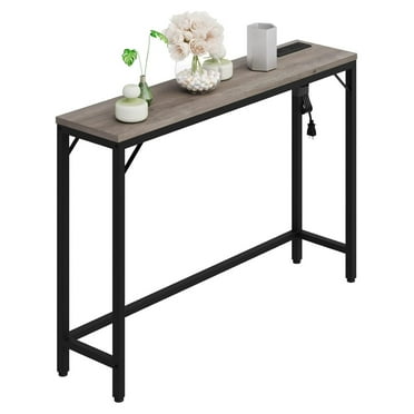 VASAGLE Console Table with 2 Outlets & 2 USB Ports, Entryway Table ...
