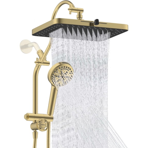 cUPC 13'' Shower Combo, High 5 Rainfall Showerhead, 10 Handheld, Easy ...