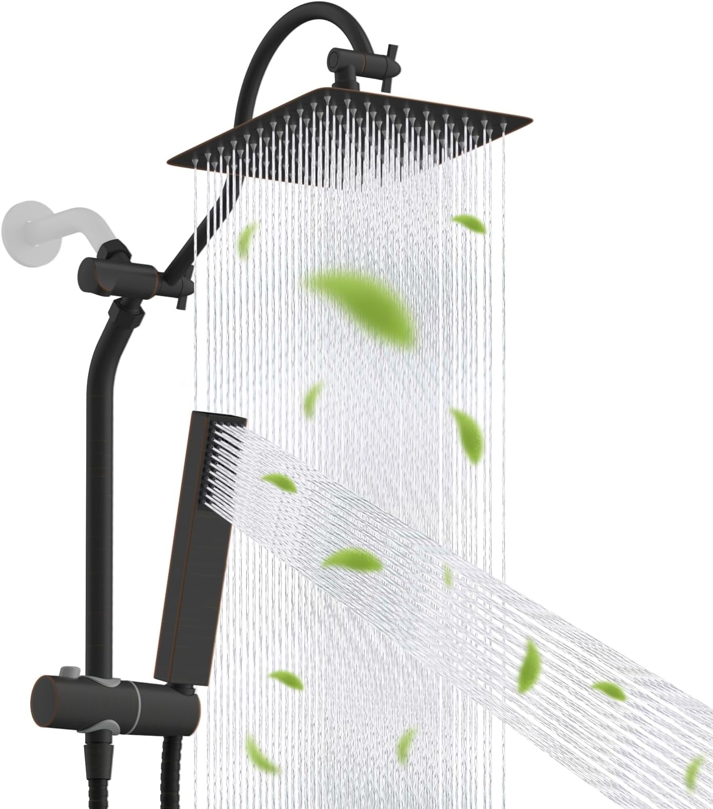 cUPC High 10'' Rainfall Shower , Showerhead Combo with 4-mode Handheld ...