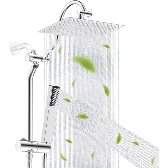 cUPC High 12'' Rainfall Shower , Showerhead Combo with 4-mode Handheld ...