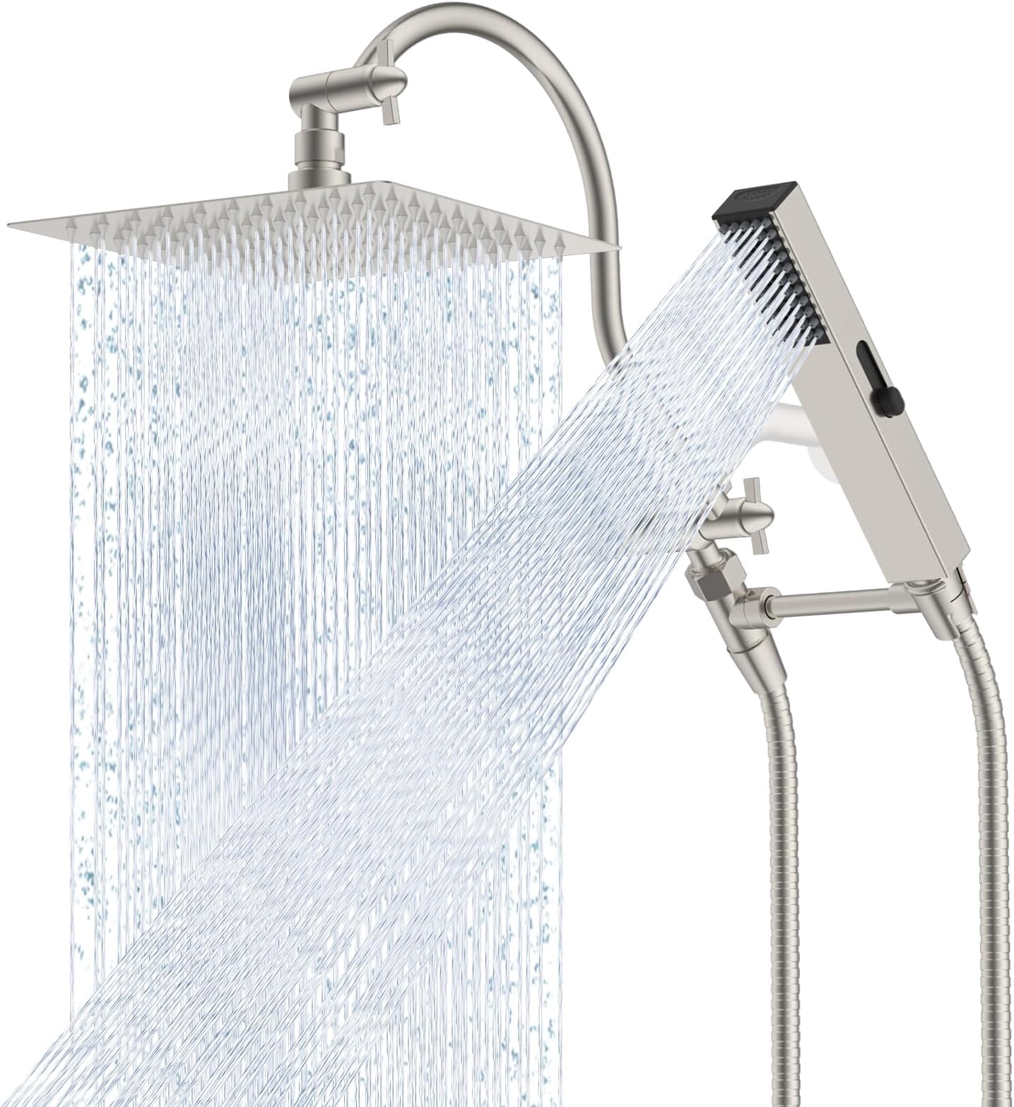 cUPC Shower , 8'' High Rainfall Showerhead Combo, Handheld Shower Wand ...