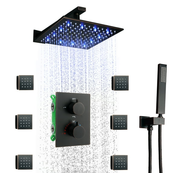 cUPC Smart Shower Set System 10 Inch LED Rain Shower Head With Body ...