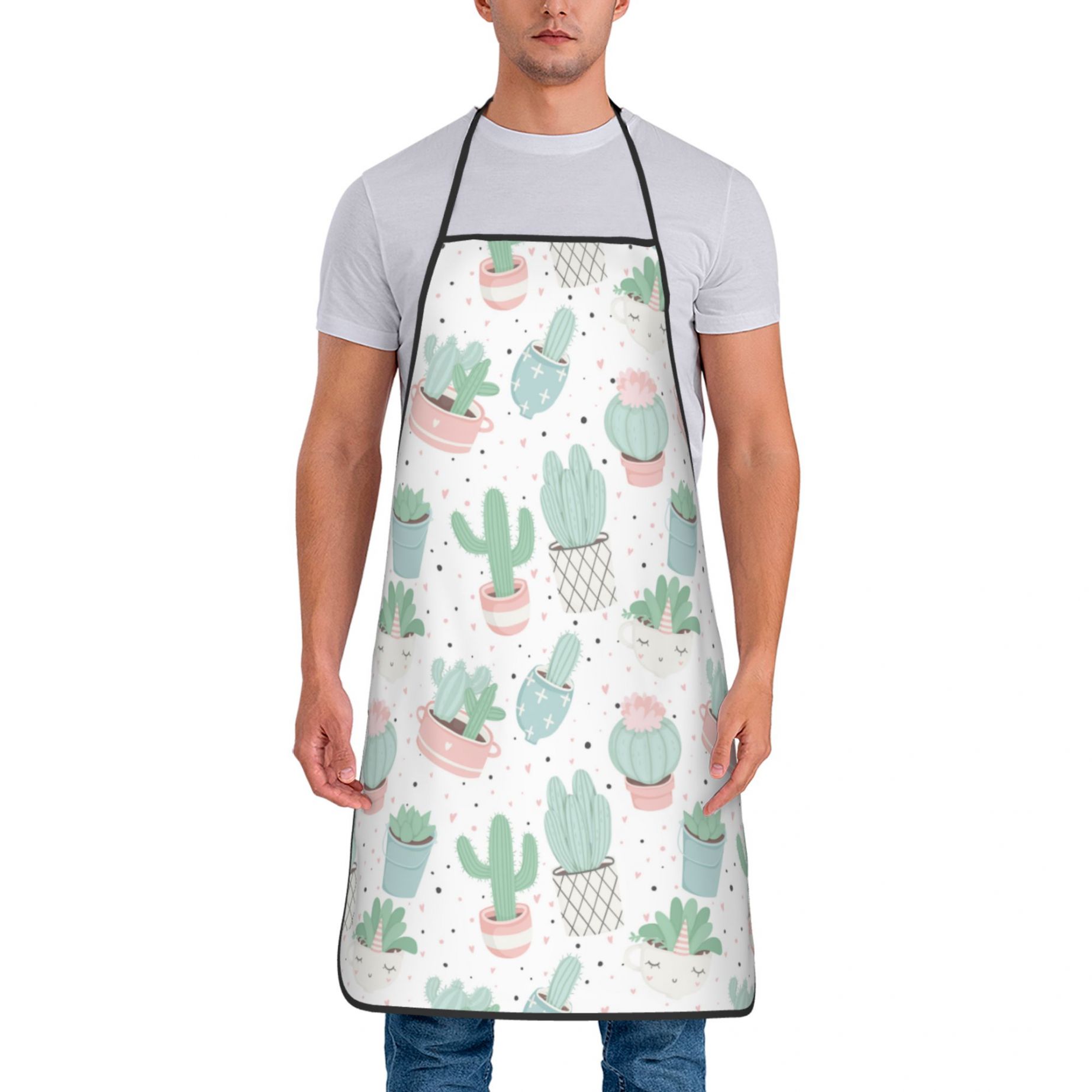 cactus pattern (18) Aprons for Women Men Waterproof Apron Kitchen Chef ...