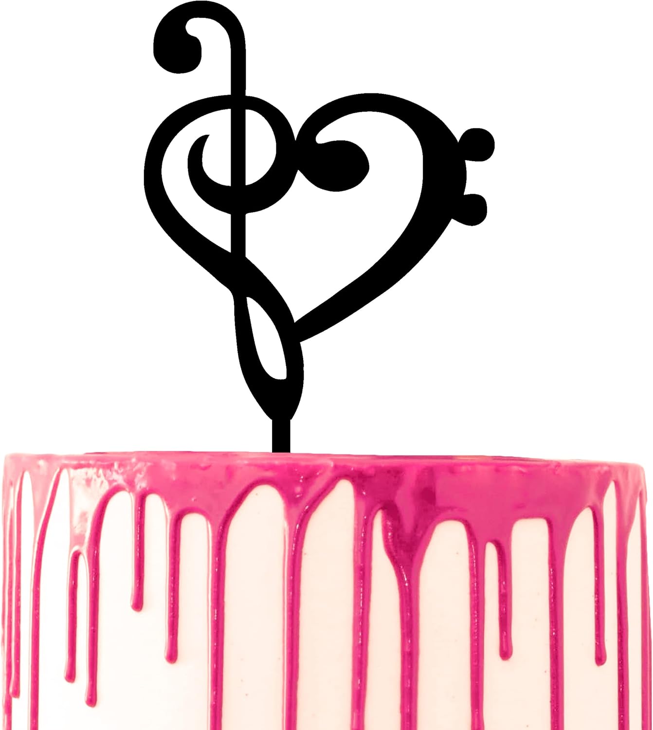 cake topper musical clefs make heart-shaped acryllic wedding cake ...