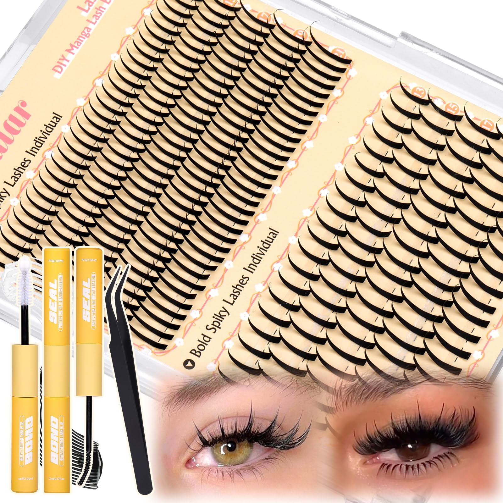 calphdiar Lash Clusters with Spikes Eyelash Extension Kit Spiky Lash ...