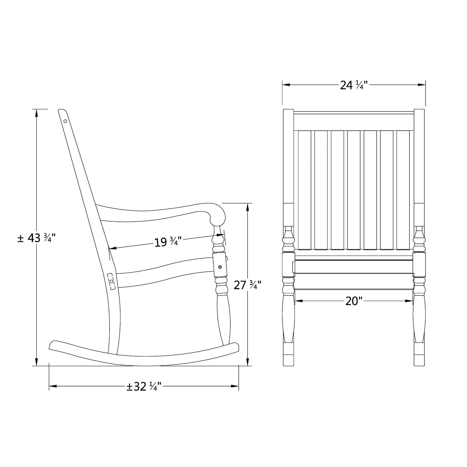 cambridge casual lyon white mahogany porch rocker - Walmart.com