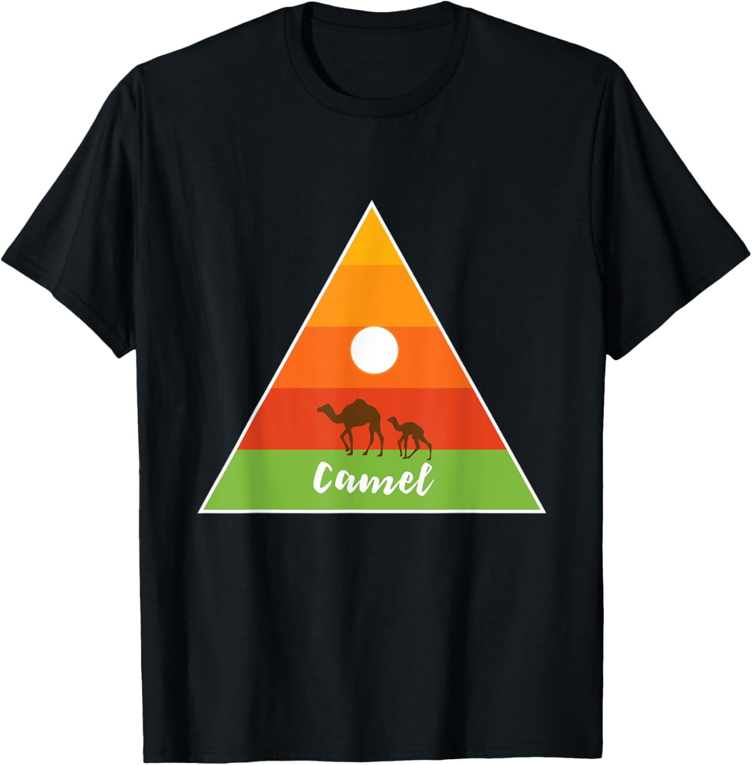 camel Animal Triangle Nature with Sun T-Shirt - Walmart.com