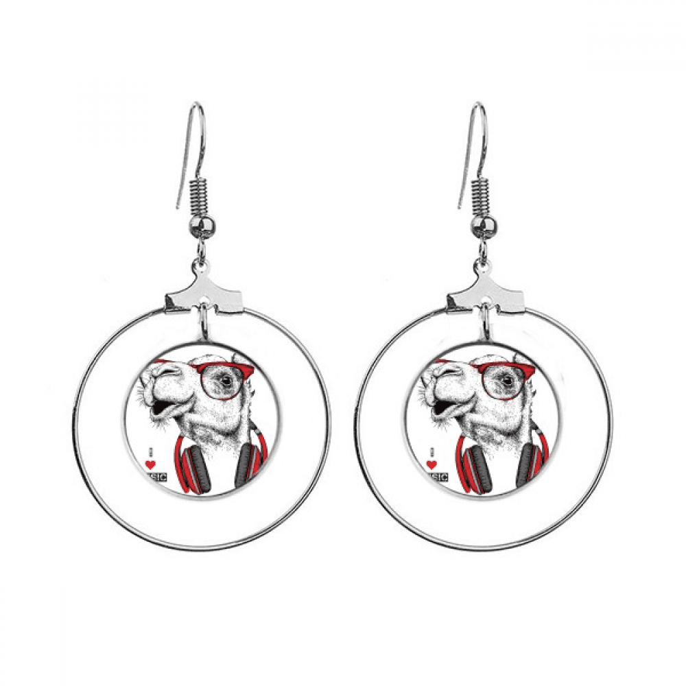 camel headset rock music painting earrings dangle hoop jewelry drop ...