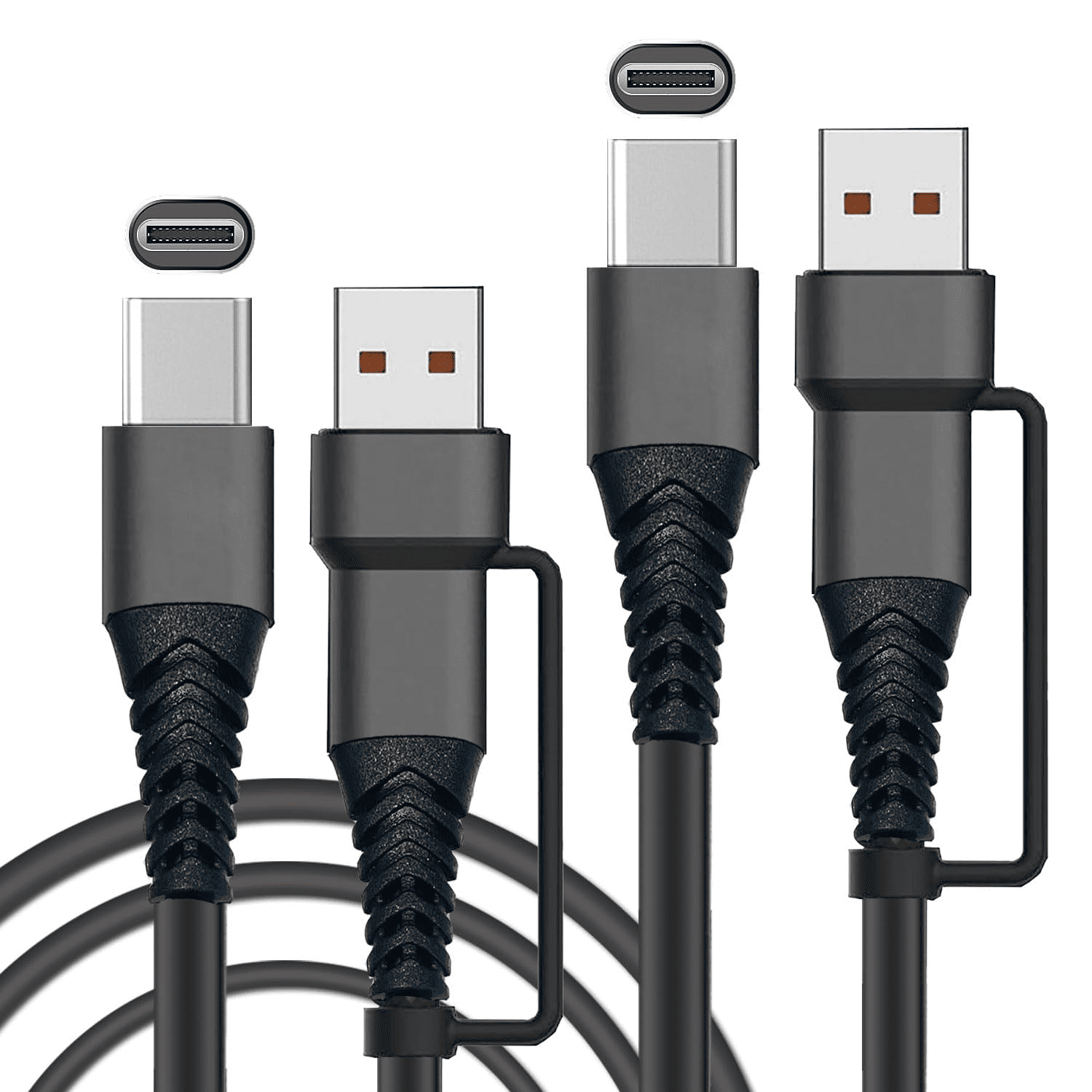 can 10FT 60W USB-C Fast Charging Cable with USB Converter Adapter Multi ...