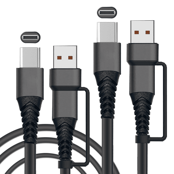 can 10FT 60W USB-C Fast Charging Cable with USB Converter Adapter Multi ...