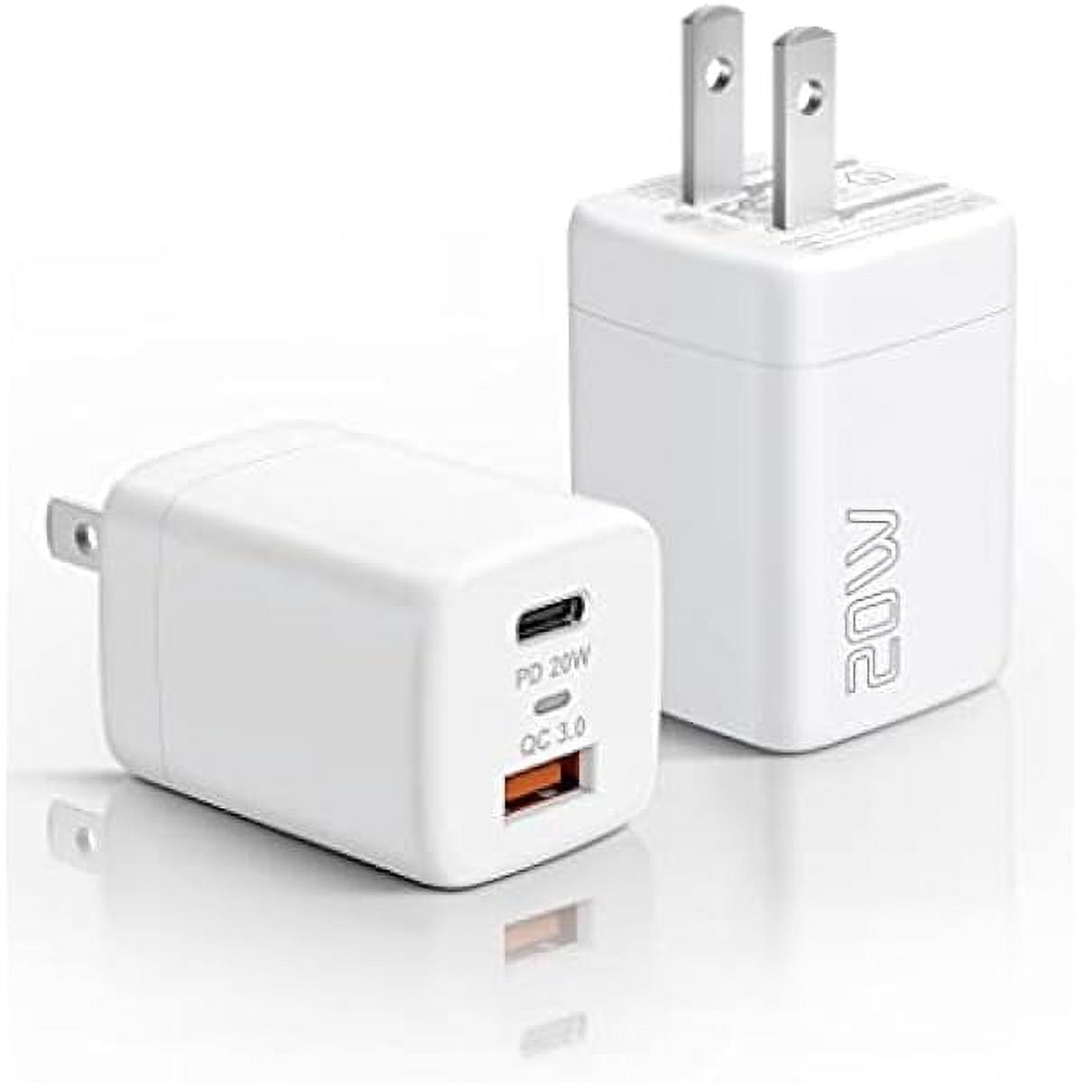 can 2-Pack 20W Dual Port Power Adapter, Quick Charge 3.0 USB Type c ...