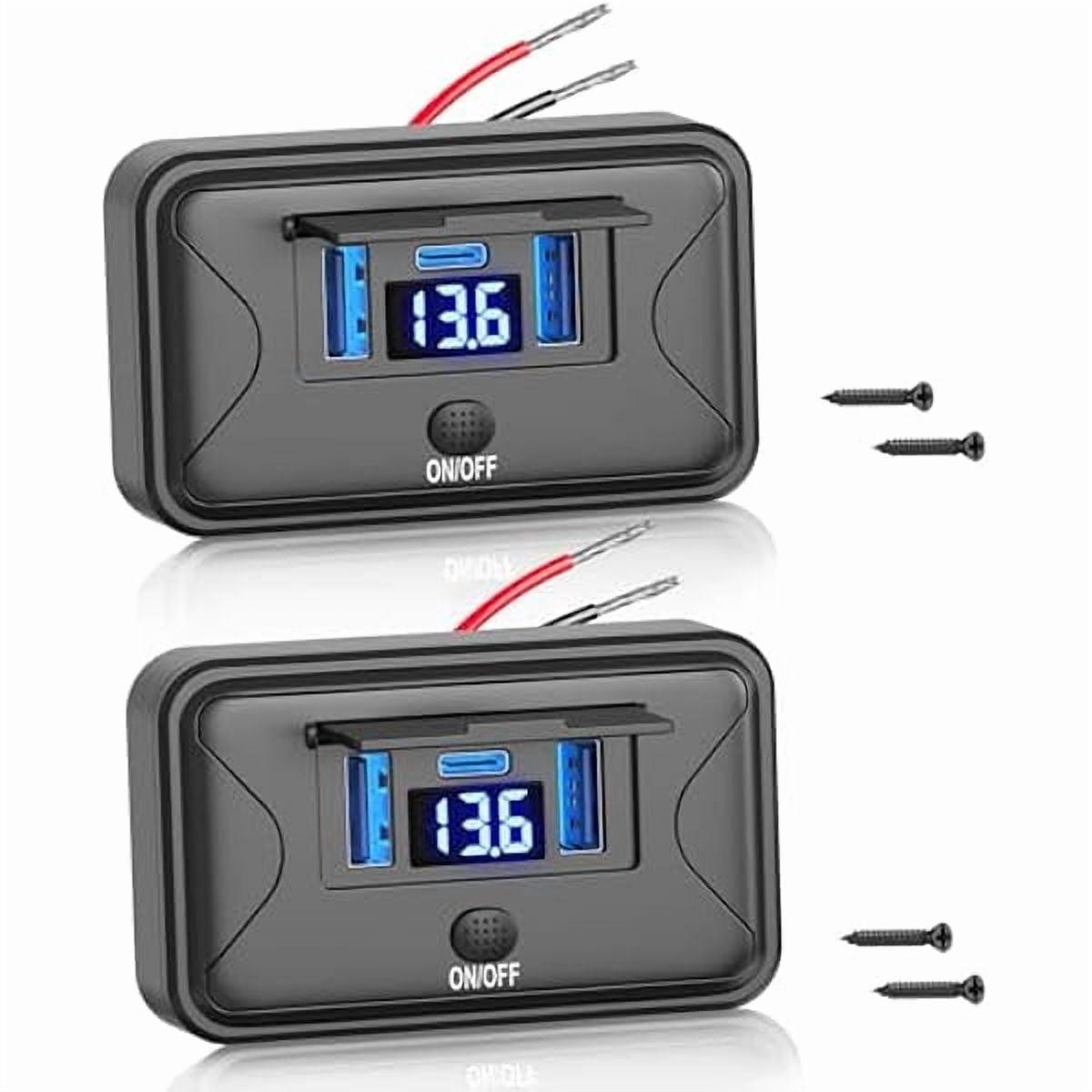 can 2 Pack 72W 12V USB Outlet Panel Wall Mount Dual Quick Charger & 36W ...