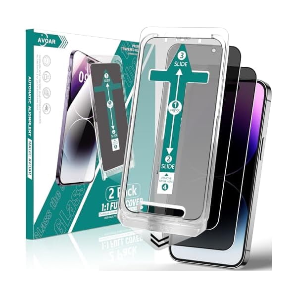 can 2 Pack Privacy Screen Protector for iPhone 14 Pro Max, [Auto ...