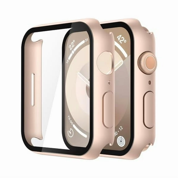 can 2 Pack Tempered Glass Case Compatible for Apple Watch Series 9 ...
