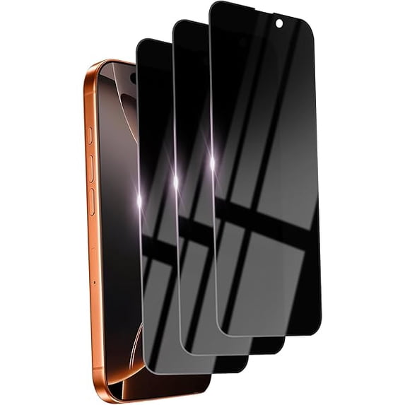 can 3 Pack Privacy Screen Protector for iPhone 16 Pro Max Tempered ...