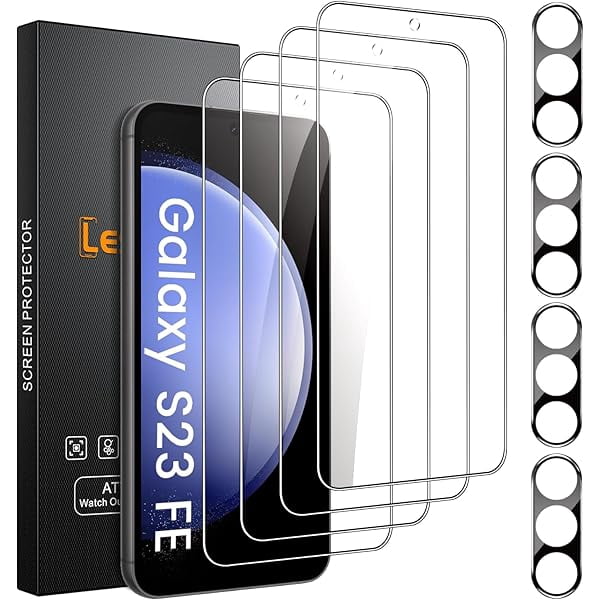 can 4+4 Pack for Samsung Galaxy S23 FE Screen Protector, 4 PackTempered ...