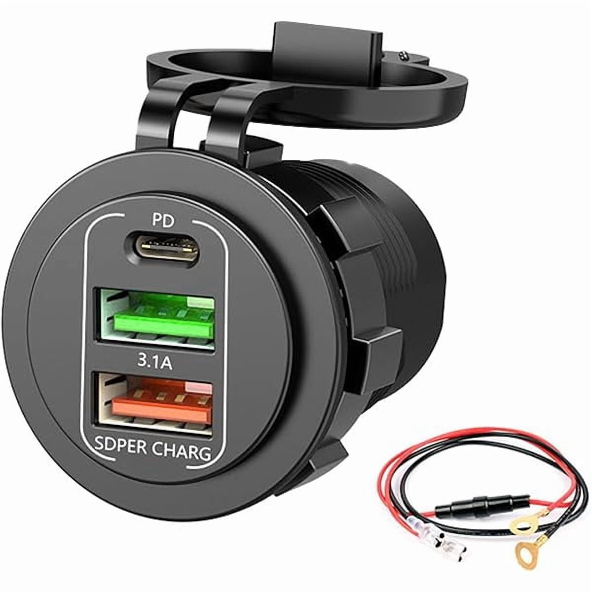can 4 Port 83W High Speed USB Car Chargers with Voltmeter Waterproof ...