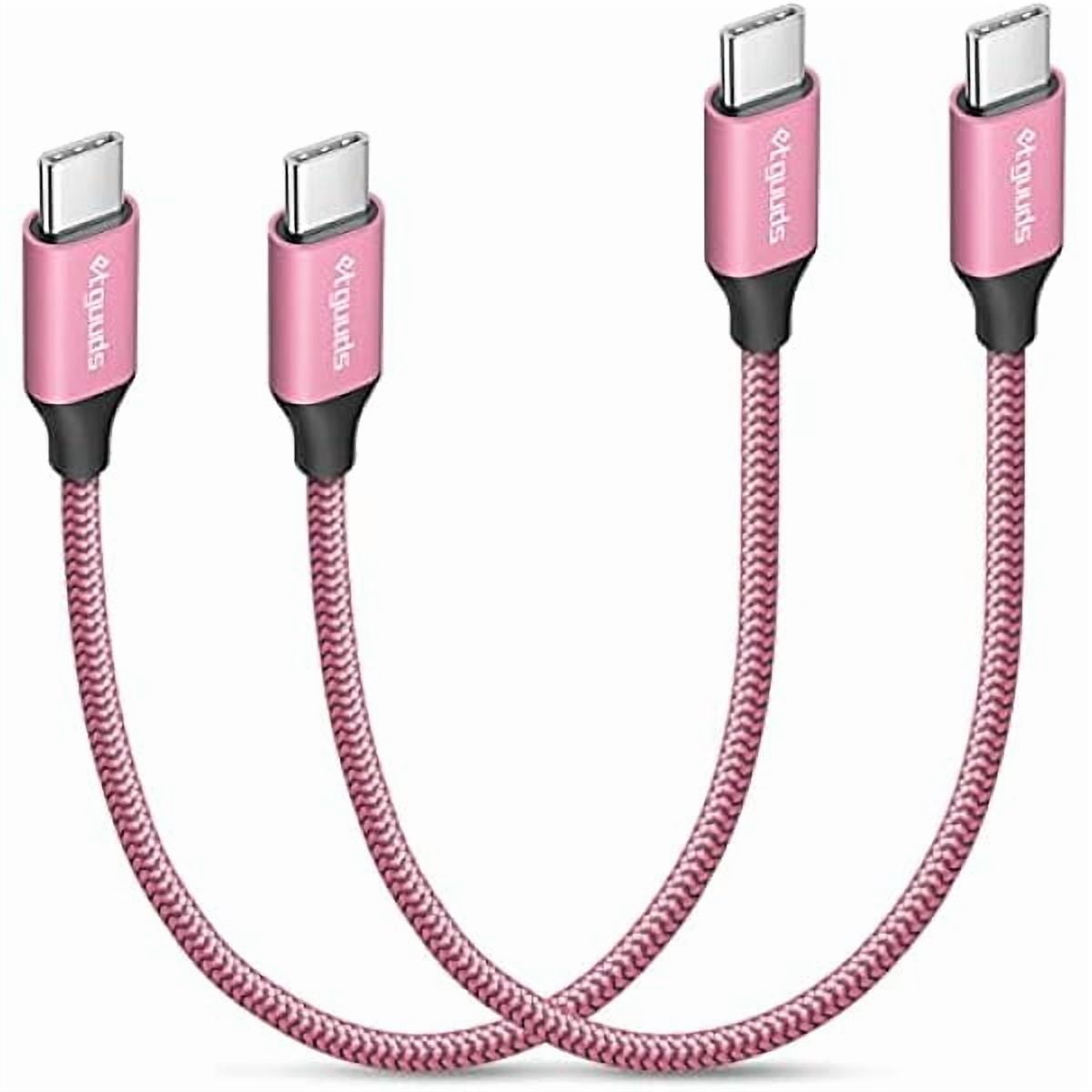 can Pink USB C to USB C Cable 1ft, 2-Pack 60W USBC to USBC Cord, Type C ...
