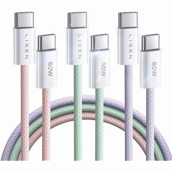 can USB C Cable, 3-Pack [10/10/10FT] USBC to USBC Cable for iPhone 16e ...