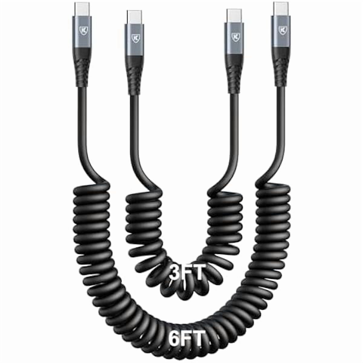 can USB C to USB C Cable [3FT+6FT], 2Pack Coiled USB C Charger Cable ...