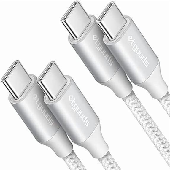 can White USB C to USB C Cable 3ft, 2-Pack 60W USBC to USBC Cord, Type ...
