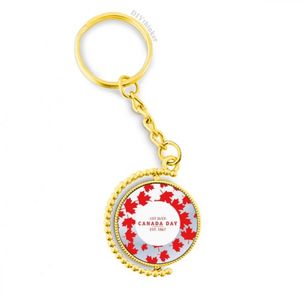 canada day 4th of july est 1867 maple metal connector key chain ...