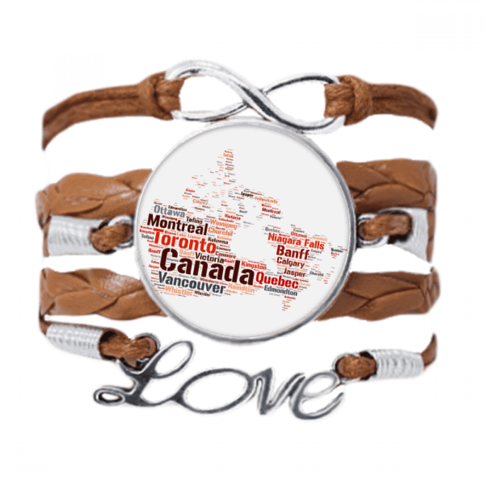 cananda map with city names landmarks bracelet love chain ornament ...