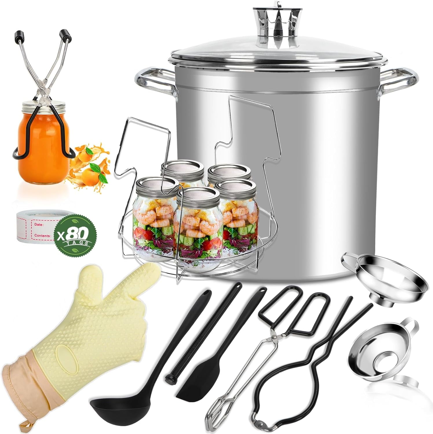 canning pot canning supplies starter kit,21.5 qt pots stainless steel ...