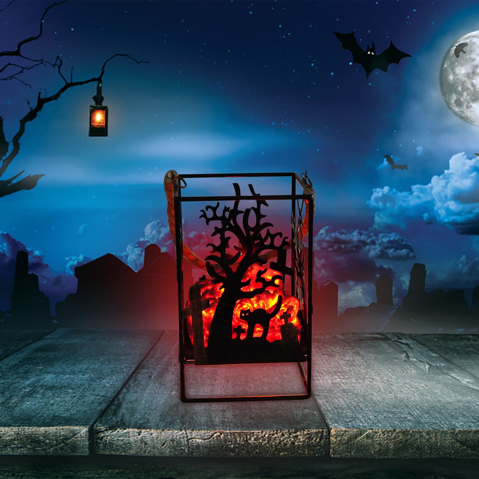 Donemore Fireplace Lanterns Decorative, Small Fake Fireplace, Flame ...