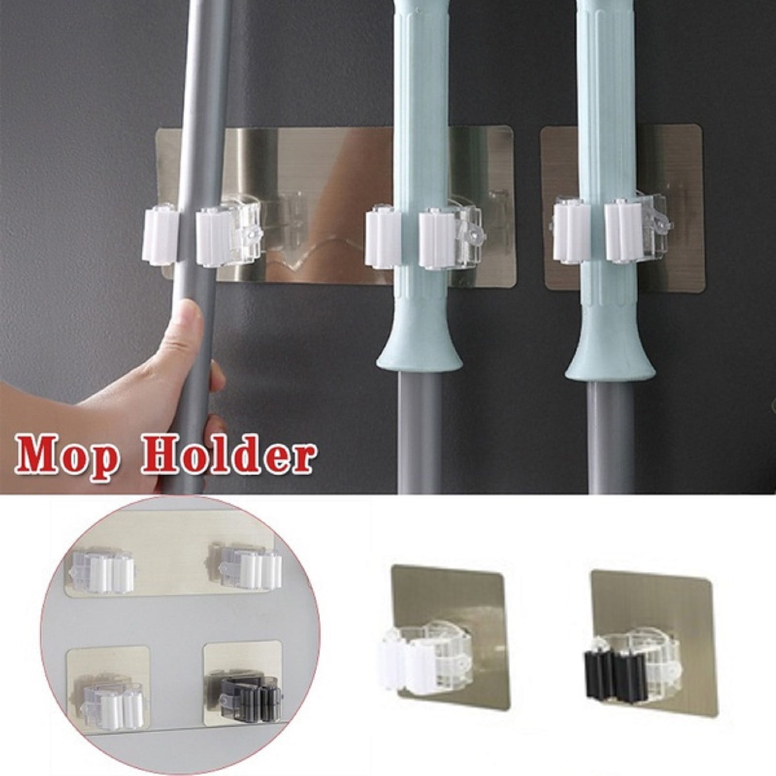 Donemore Mop Holder with Traceless Nail Stick Strong Hook - Drill Free ...