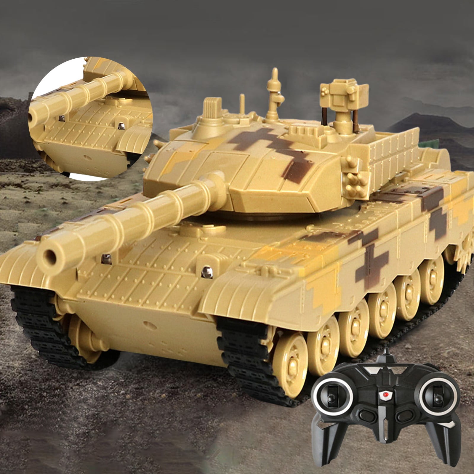 capino Remote Control Tank, RC Tank Toy, with Effect Lights and Realistic Sound, Best for 6 7 8 ...