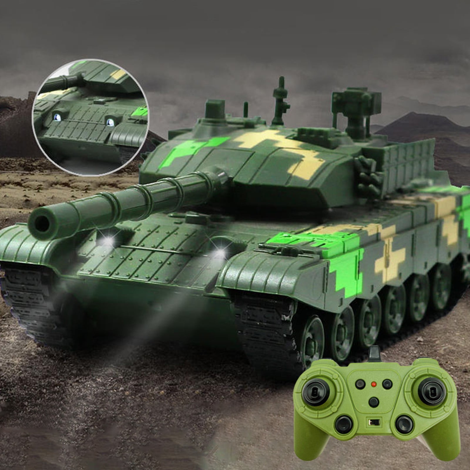 capino Remote Control Tank, RC Tank Toy, with Effect Lights and Realistic Sound, Best for 6 7 8 ...